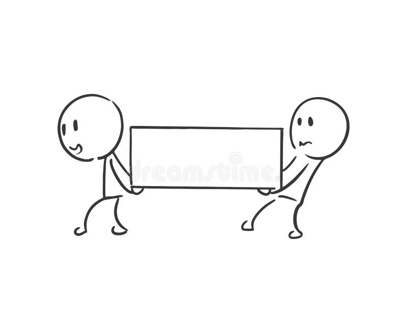 Carrying placard draw stock vector. Illustration of young - 213685735