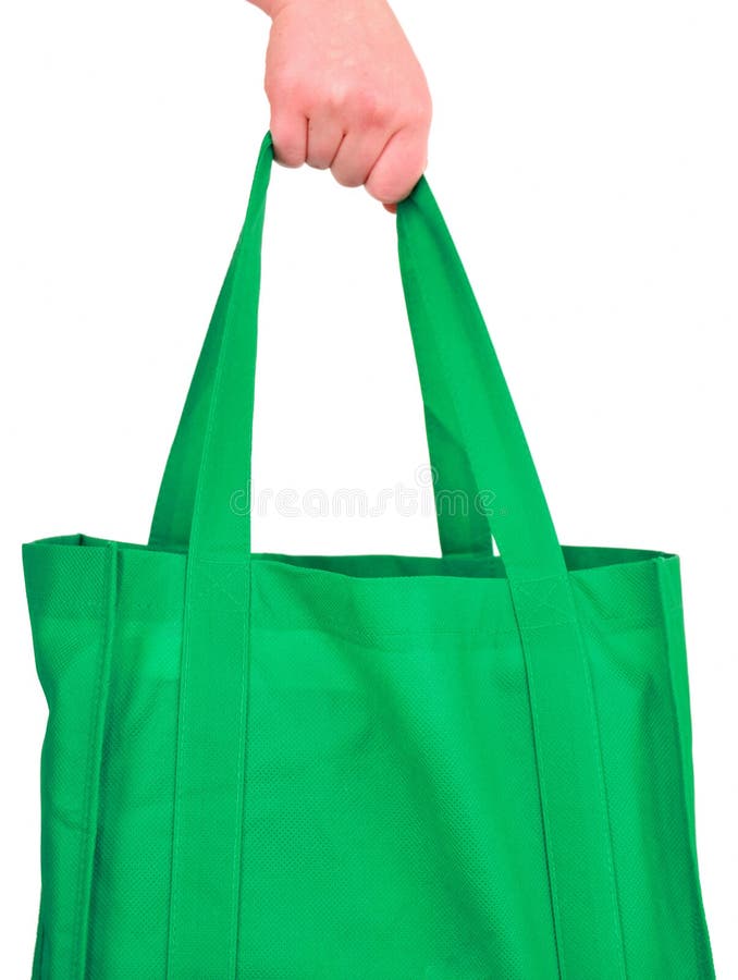 Empty Green Reusable Shopping Bag Stock Photo - Image of isolated ...