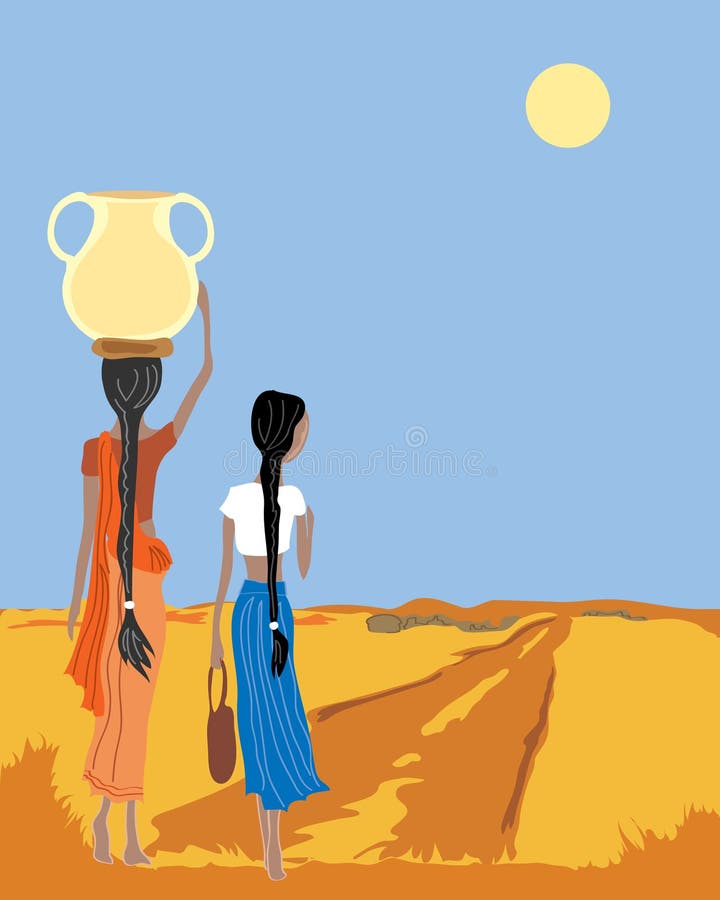 Carrying water stock vector. Illustration of carrying - 14505106