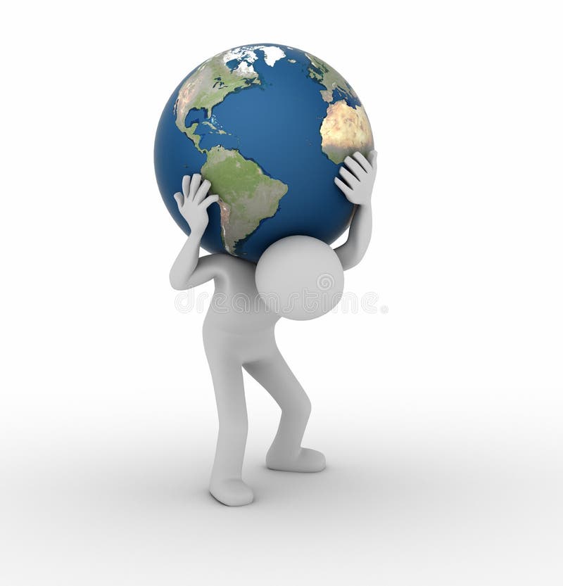 Carrying the World Like Atlas Stock Illustration - Illustration of ...