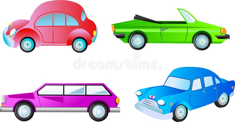Colourful Cars stock illustration. Illustration of transportation ...