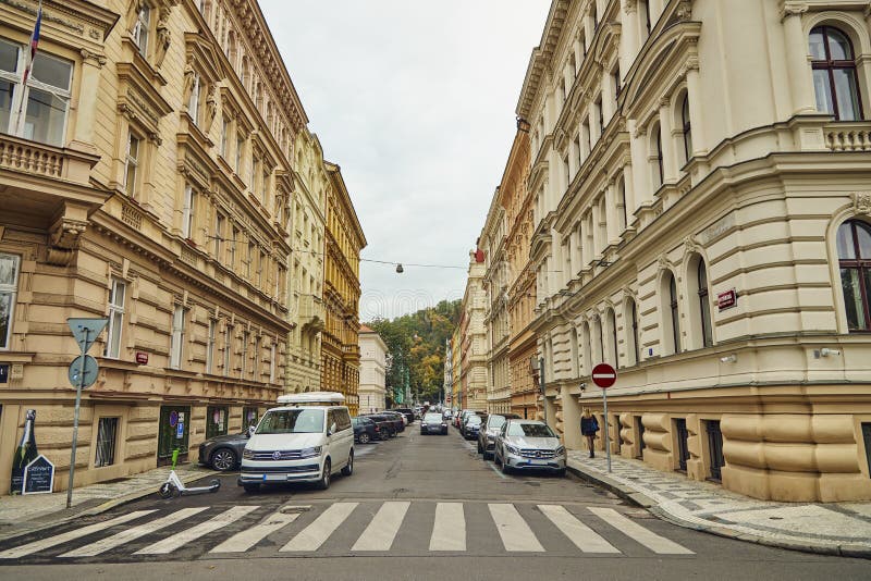 Cars in the alley stock image. Image of auto, autumn - 267767039