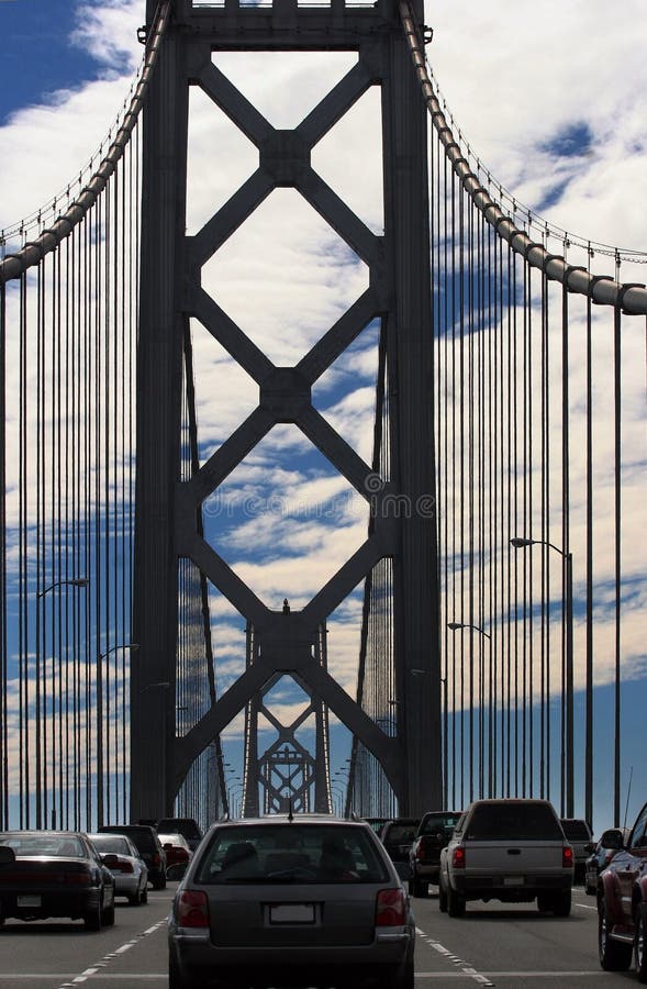 Cars on Bay Bridge stock image. Image of automobile, construction - 266475