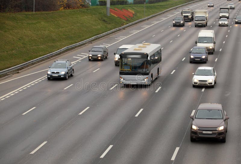 Cars and bus stock photo. Image of asphalted, city, light - 21790328