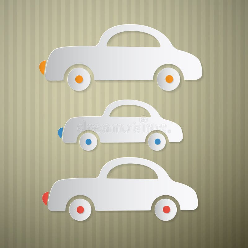 Cars on Cardboard Background Stock Vector - Illustration of icon ...