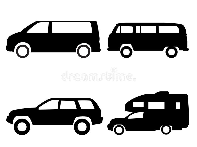 Cars Collection Icons Set on White Background Stock Vector ...