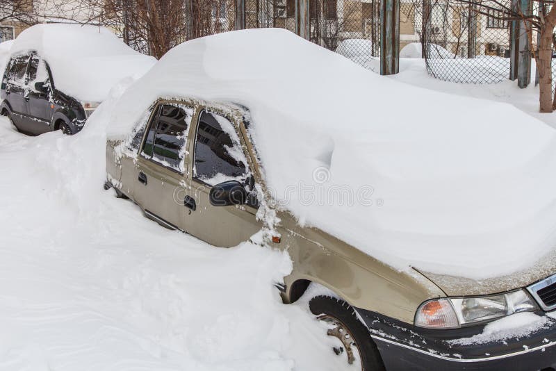 Cars covered in snow stock photo. Image of snow, snowdrift - 35967476