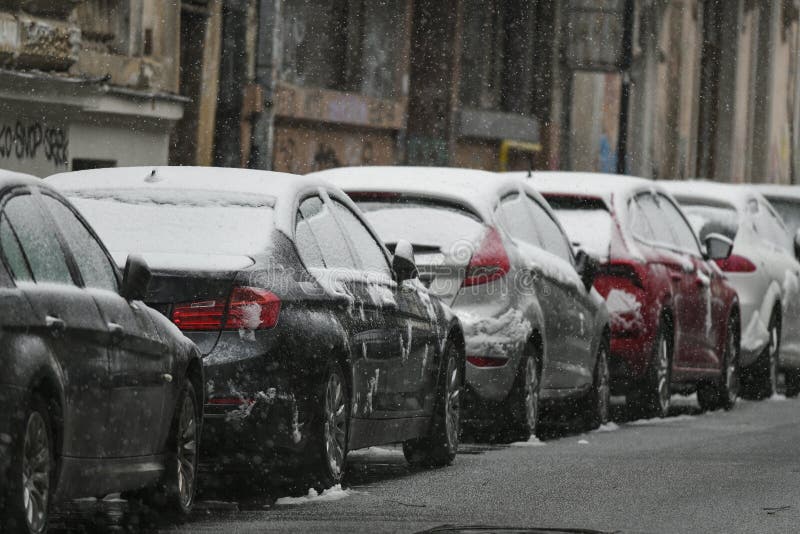 Cars covered in snow stock image. Image of deep, snow - 203515735