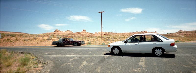 Cars on a crossroad stock image. Image of metal, automobile - 2778203