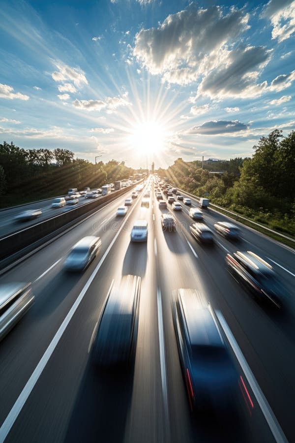 Cars Driving on a Busy Highway Stock Photo - Image of commute ...