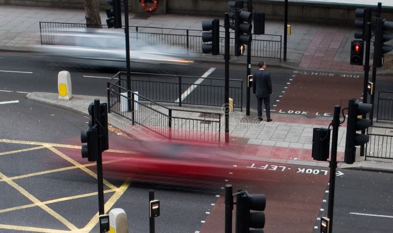 Cars Driving through Crosswalk Stock Image - Image of crossing, blur ...