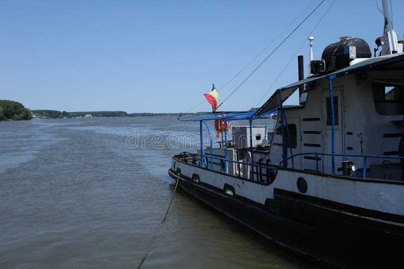 Old Ferry Crossing the River Editorial Stock Photo - Image of river ...