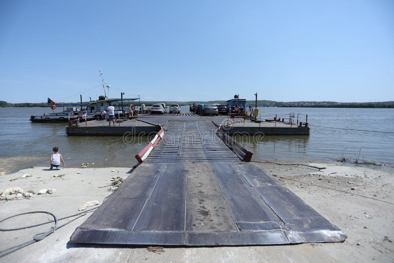 Old Ferry Crossing the River Editorial Stock Photo - Image of river ...