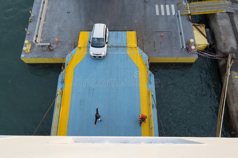 Cars on the ferry ramp editorial photography. Image of ferry - 98475192