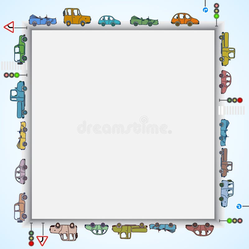 Cars frame square stock illustration. Illustration of transport - 32162102