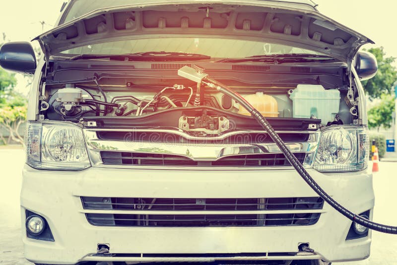 Cars are Gas in the Stations Stock Photo - Image of diesel, fueling ...