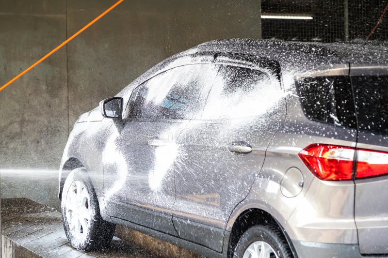 Cars are Getting Car Wash Service in the Service Station. Stock Image ...