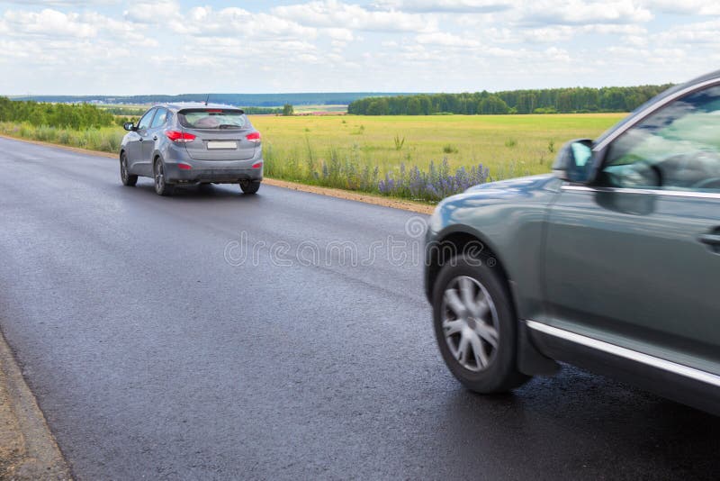 Cars go on highway stock image. Image of mile, drive - 77455637