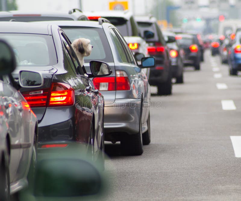 Cars on Highway in Traffic Jam Stock Image - Image of auto, europe ...