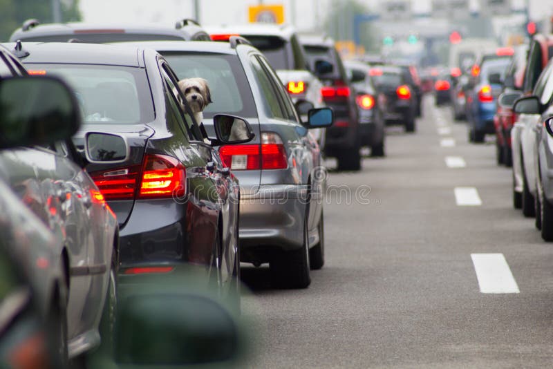 Cars on Highway in Traffic Jam Stock Image - Image of auto, europe ...