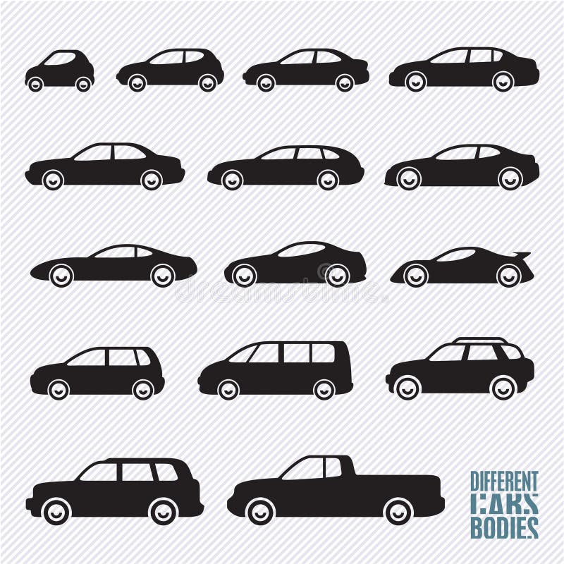 Cars icons set 1 stock vector. Illustration of minibus - 27550509