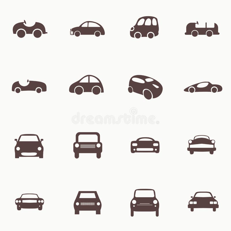 Cars Icons Set Different Car Forms. Stock Vector - Illustration of ...