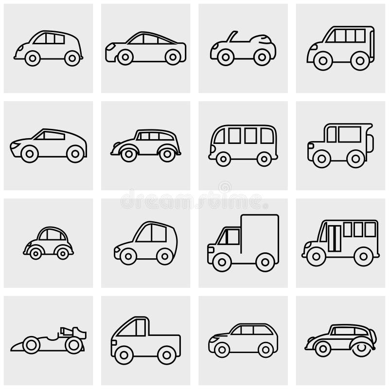 Cars Icons Set Different Vector Car Forms Stock Vector - Illustration ...