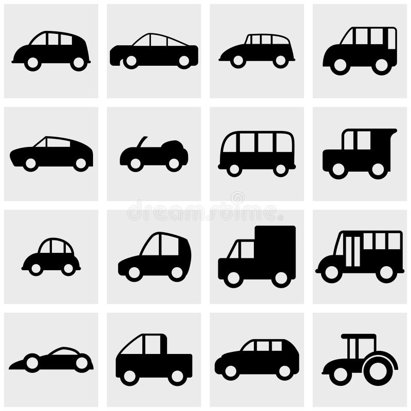 Cars Icons Set Different Vector Car Forms Stock Vector - Illustration ...