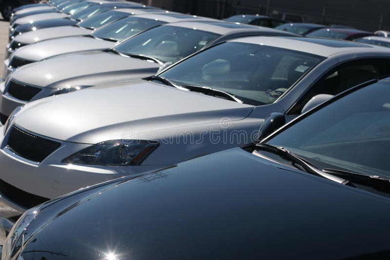 Cars on lot stock image. Image of traffic, autos, inclement - 1499165