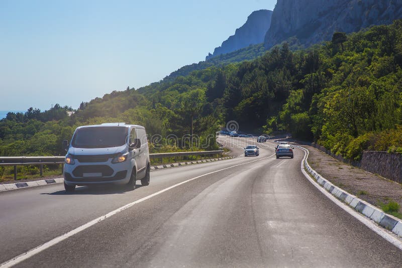 Cars move on the highway stock image. Image of vehicle - 153423649