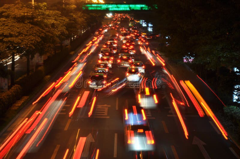 Cars Move Quickly during Rush Hour Stock Image - Image of dusk, focused ...