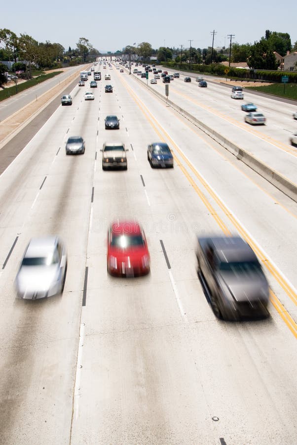 American Freeway with a Cars Stock Image - Image of express, motorway ...