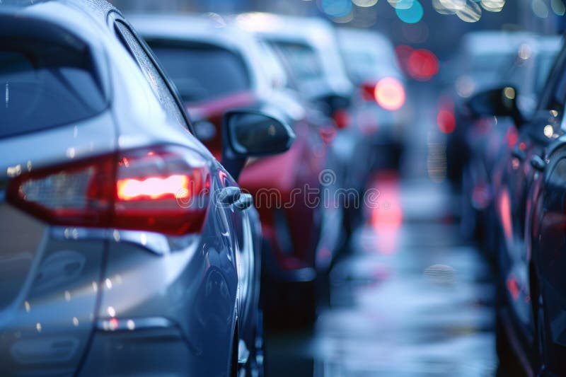 Cars Parked at Outdoor Parking Stock Photo - Image of modern, street ...
