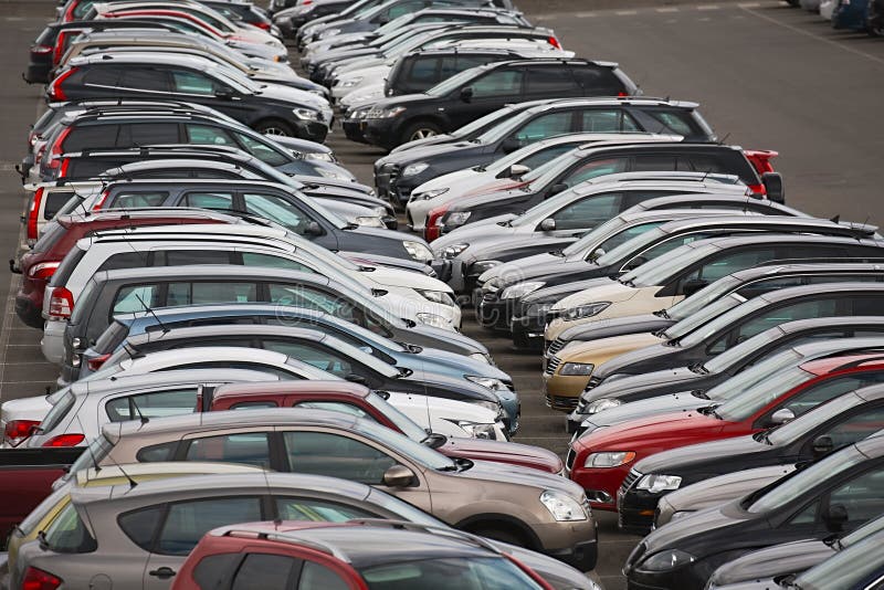 Cars Parked in a row stock photo. Image of urban, parking - 111498440