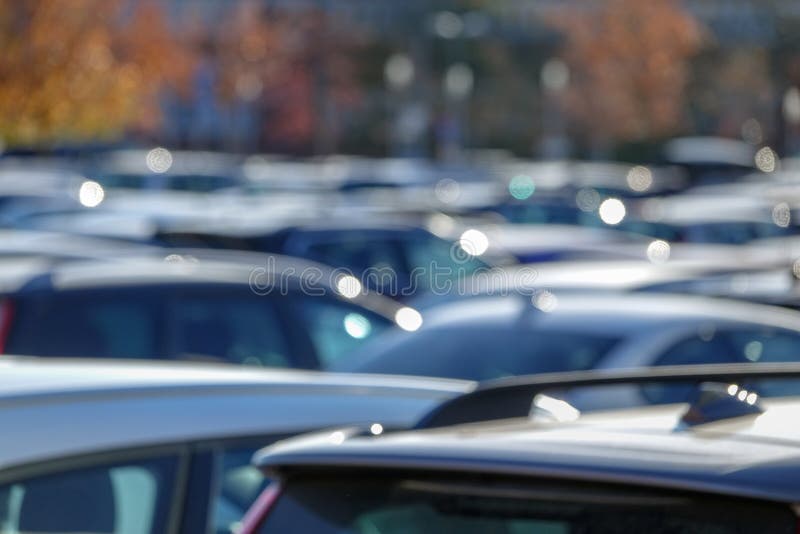 Cars in Parking Lot, Out of Focus Stock Image - Image of busy, filled ...