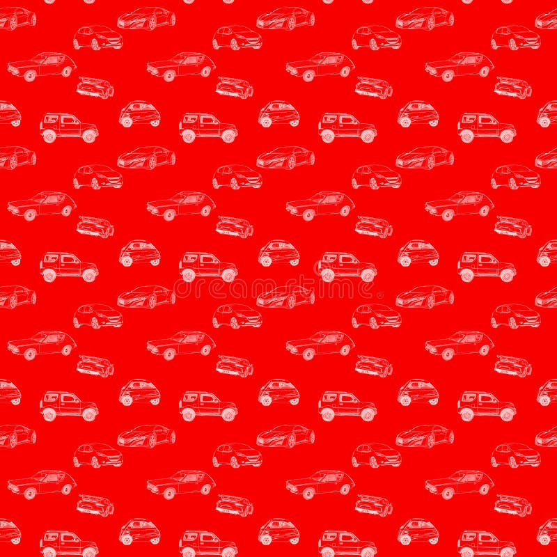 Cars Pattern On The Blue Backgroud Stock Illustration - Illustration of ...