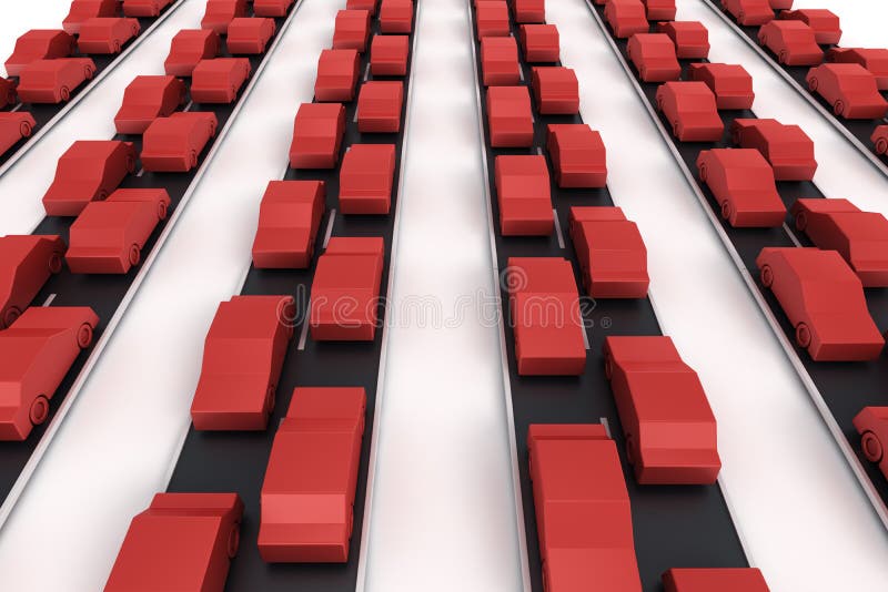 Cars in que stock illustration. Illustration of multiple - 10751848