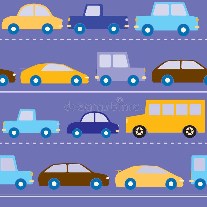 Cars on the road pattern stock vector. Illustration of city - 31127035