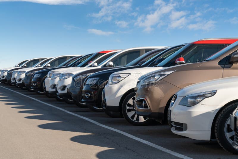 Cars in a row. stock image. Image of show, selling, sales - 267906115