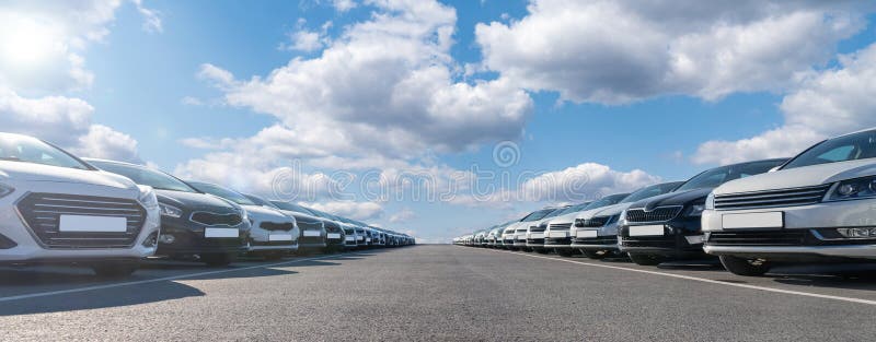 Cars in a row. stock image. Image of parking, cars, show - 271869631