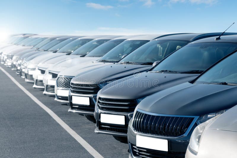 Cars in a row. stock image. Image of vehicle, dealership - 271870661
