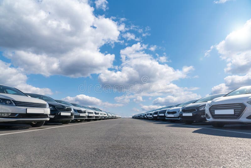 Cars in a row. stock image. Image of dealership, transport - 271871733