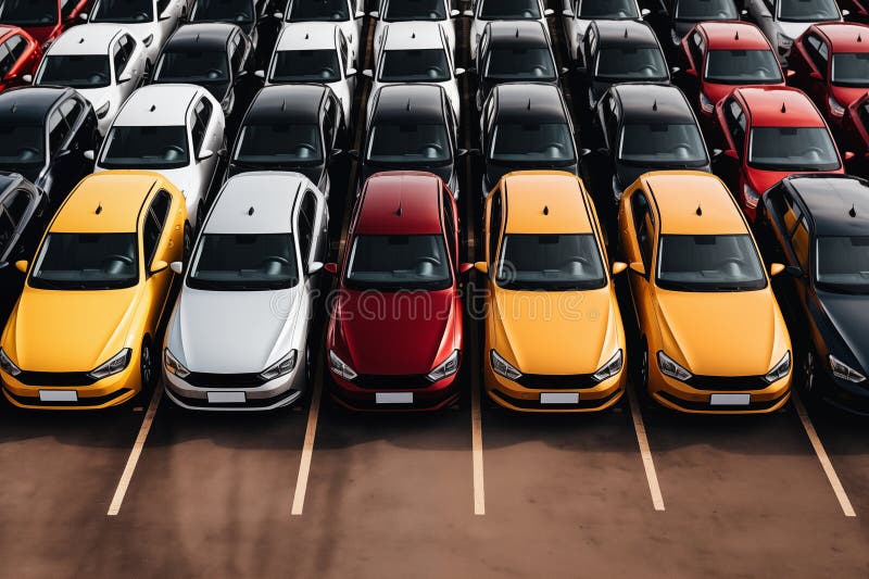 Cars in a row. Car sales stock photo. Image of used - 302255346