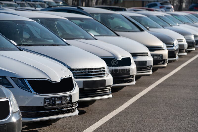 Cars in a Row. Used Car Sales Stock Photo - Image of transportation ...