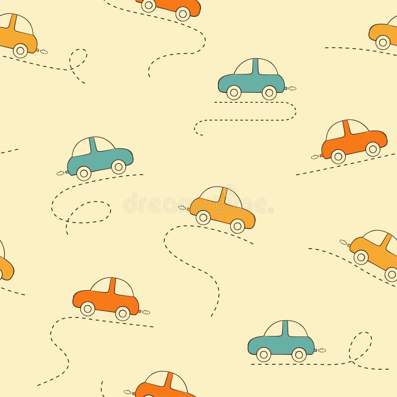Cars on the Road. Seamless Pattern. Stock Vector - Illustration of road ...