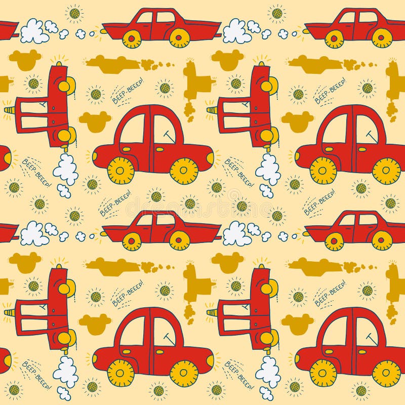 Cars Seamless pattern. stock vector. Illustration of street - 51714915