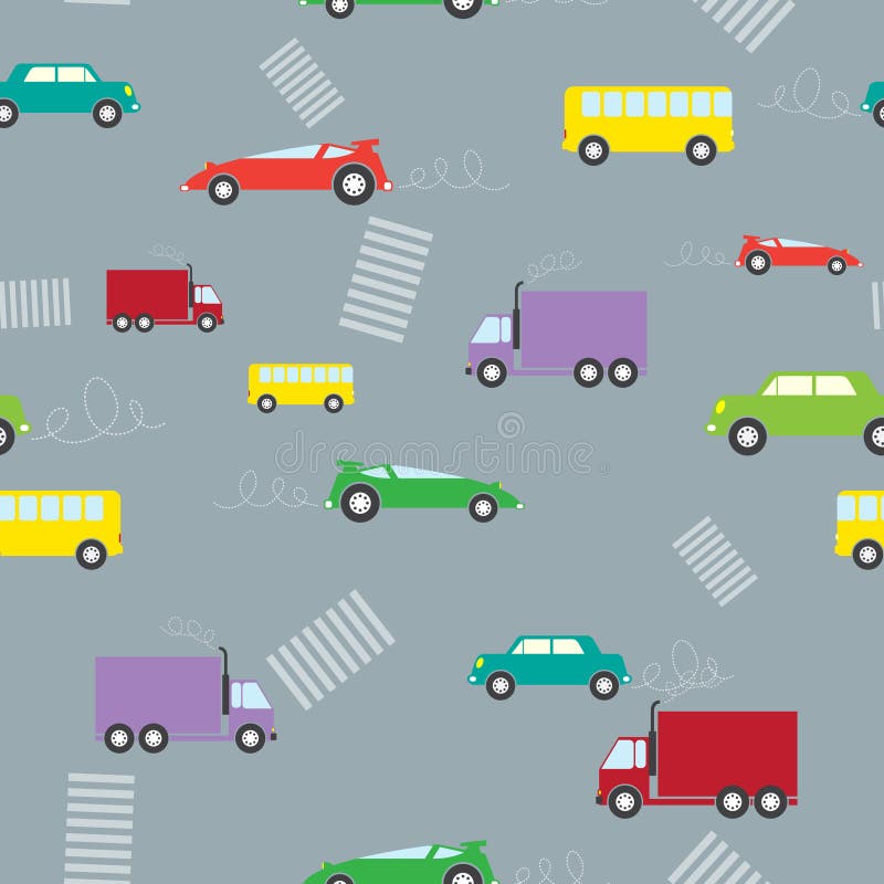 Cars Seamless texture. stock vector. Illustration of highway - 27647424