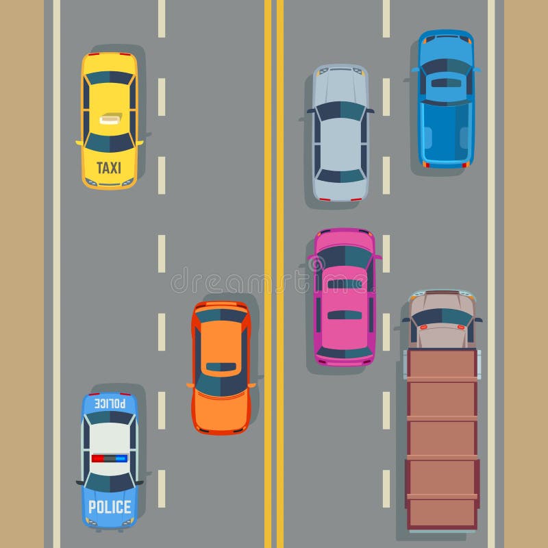 Background of Traffic of Cars on Two Road from Top View Stock ...