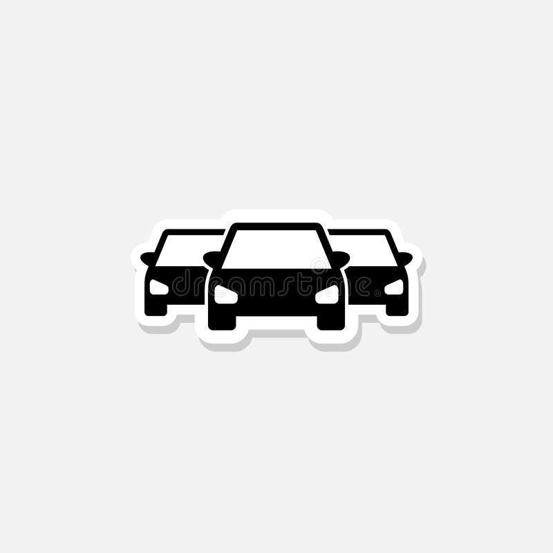 Cars Sticker Icon Simple Sign Stock Illustration - Illustration of line ...