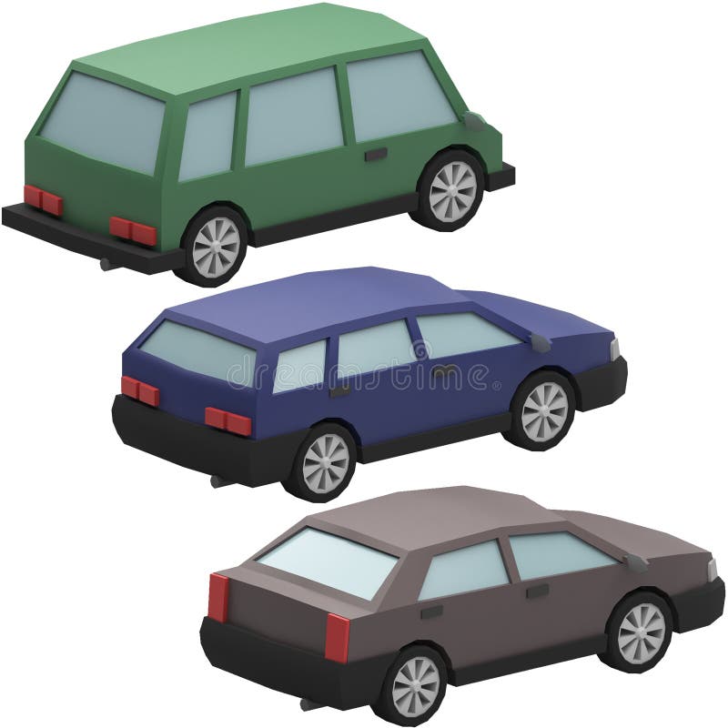 Cars stock illustration. Illustration of render, cartoon - 258030049